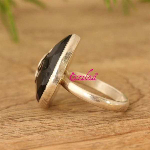 Black Onyx designer sterling silver gemstone handmade ring at ₹7950 ...