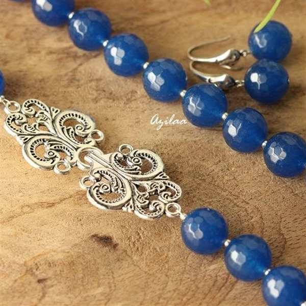 Custom 20 inches Elegant blue gemstone artisan handmade necklace at ...