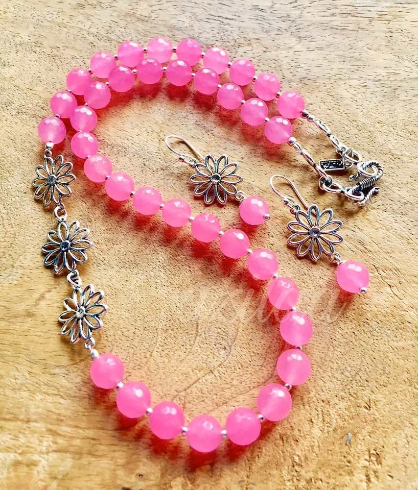 Custom Light pink necklace 25 inches at ₹2700 | Azilaa