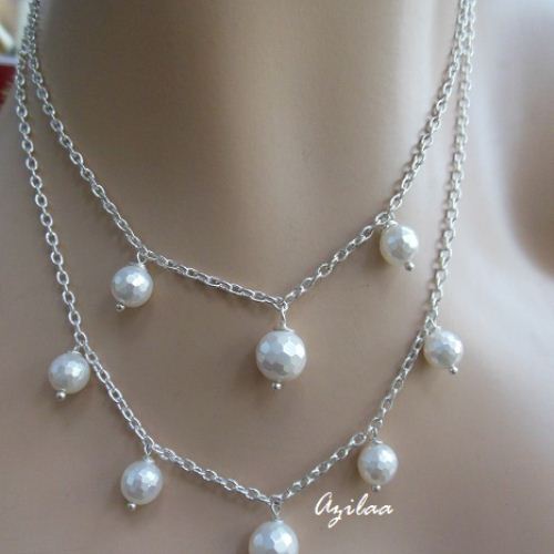 Designer pearl sterling silver necklace at ?3950 | Azilaa