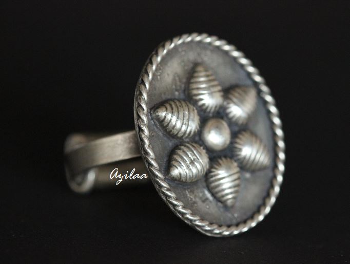 Ethnic Sterling Silver Square Adjustable Handmade Artisan Ring at ₹3550 ...