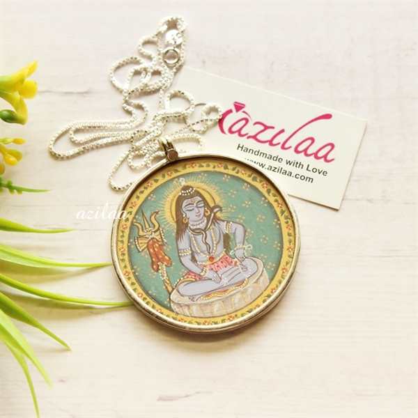 God Shiva Sterling silver Pendant chain 01 at ₹2950 | Azilaa