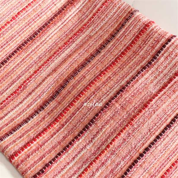 Handloom rust red cream woven throw blanket at ?1550 | Azilaa