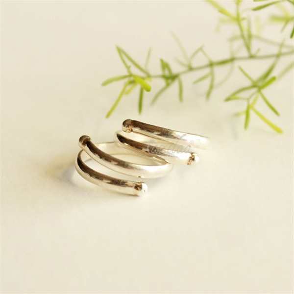 Spiral toe rings adjustable sterling silver artisan handmade at ₹2250 ...